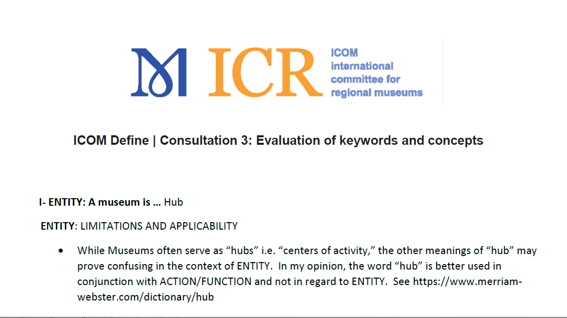ICR's Answers to the New Museum Definition - ICOM ICR - ICOM ICR